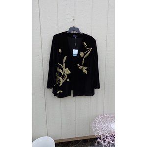 Ming Wang | Jackets & Coats | Nwt Ming Wang Black Velvety Oriental ...